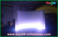China Curved Inflatable Photo Booth Backdrop 3x1.5m with LED Lights for Wedding Party Decoration for sale