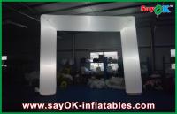 China Large White Inflatable Entrance Arch 6m Event Advertising Arch with LED Lights for sale