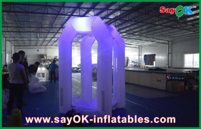 China Inflatable Party Decorations Durable Wedding White Inflatable Money Booth With Led Lights for sale