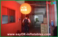 China Orange Inflatable Walking Backpack Ball 190T Polyester Party Decoration with LED Lights for sale
