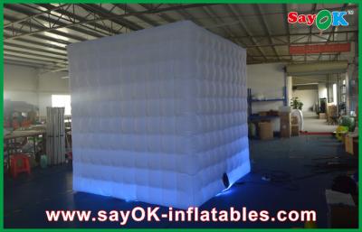 China Inflatable Photo Booth 210D Oxford Cloth White LED Lighting Portable for Wedding Party Event for sale