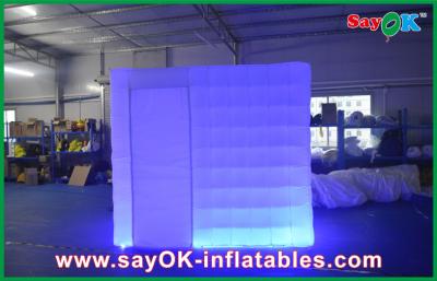 China Inflatable Photo Booth Tent 2.4x2.4x2.5m 210D Oxford Cloth 12 Color LED for Wedding Party for sale