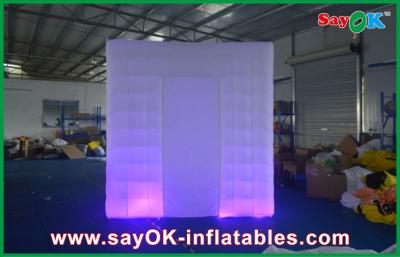 China Professional Inflatable Photo Booth Tent 2 Doors Bottom LED Light 210D Oxford Cloth for sale