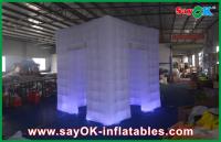 China Inflatable Photo Booth Enclosure with 2 Middle Doors and 12 LED Lights for Christmas Events for sale