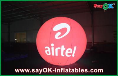 China Outdoor Red Bottom LED Inflatable Helium Balloon 0.18mm PVC Dia 1.5m-3m for sale