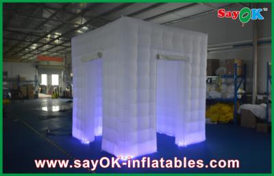 China Custom White Inflatable Photo Booth Shell Enclosure 210D Oxford Cloth Portable Cube Tent for sale