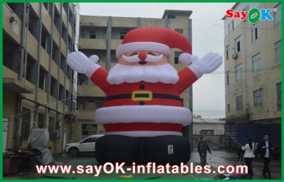 China 8m Inflatable Christmas Santa Claus Decoration Red Oxford Cloth with CE Blower for sale