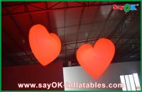 China Inflatable LED Heart Wedding Decoration 190T Nylon Cloth 12 Color Changing Lights for sale