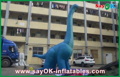 China 10m Blue Inflatable Christmas Dinosaur PVC Waterproof Blow Up Cartoon Dragon for Outdoor Decoration for sale