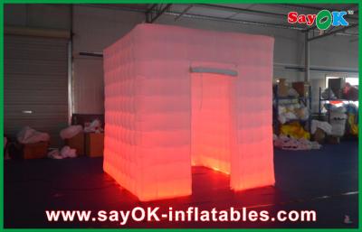 China Custom Inflatable Photo Booth 2.4x2.4x2.5m with LED Lights for Indoor Outdoor Advertising Events for sale