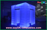 China Inflatable Photo Booth 2.4x2.4x2.5M Waterproof Portable LED Tent with Blower for Wedding Party for sale