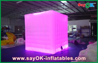China Inflatable Photo Booth 2.4x2.4x2.5m with LED Lights for Party Rental Business for sale