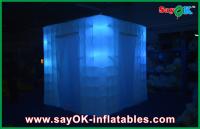 China Inflatable Photo Booth 2.4x2.4x2.5m White Square Tent with LED Lights for Wedding Party Trade Show for sale
