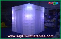 China Inflatable Photo Booth 2.4x2.4x2.5m with LED Lights for Party Wedding Event Rental for sale