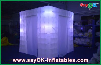 China Inflatable Photo Booth 2.4x2.4x2.5m with LED Lights for Party Wedding Event Rental for sale