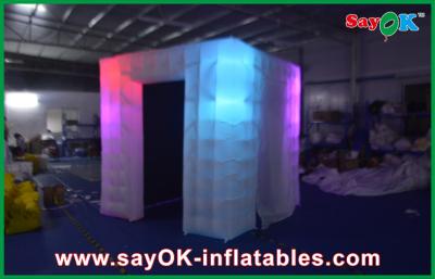 China Inflatable Photo Booth 2.4x2.4x2.5m 210D Oxford Cloth with LED Lights for Party Rental for sale