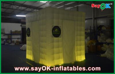 China Inflatable Photo Booth Tent Enclosure 2.4x2.4x2.5m with LED Lights for Wedding Party Event for sale