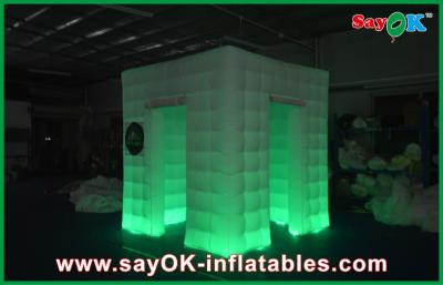 China Inflatable Photo Booth 2.4x2.4x2.5m 210D Oxford Cloth with LED Lights for Rental Events for sale
