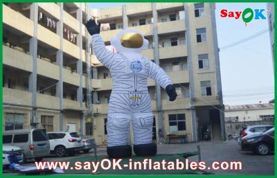 China 4m Inflatable White Spaceman Advertising Character 210D Oxford Cloth Outdoor Holiday Decoration for sale