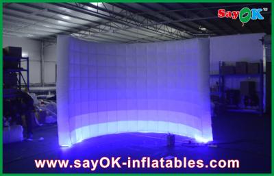 China Inflatable Photo Booth Air Wall 210D Oxford Cloth Yellow 12 LED Lights for Party Event for sale