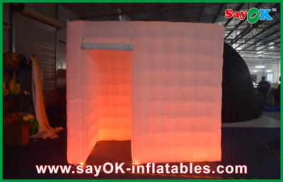 China Inflatable Photo Booth Enclosure 2.4x2.4x2.5m Orange Portable Air Tent for Festival for sale