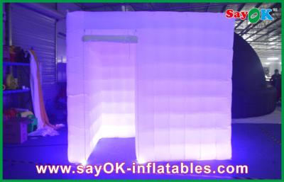 China Inflatable Photo Booth Tent 2.4x2.4x2.5m 210D Oxford Cloth Waterproof Purple LED Light for sale
