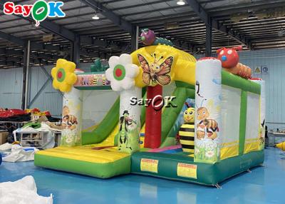 China Insect Print Themed Inflatable Bounce Trampoline House With Slide for sale