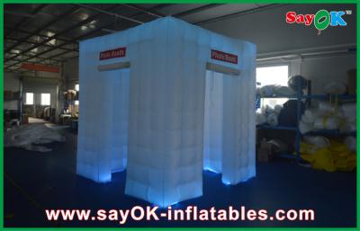 China Inflatable Photo Booth 2.4x2.4x2.5m Portable Cube Photobooth with LED Lights and Blower for sale