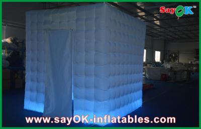 China Inflatable Photo Booth Cube Tent 2.4x2.4x2.5m White with LED Lights for Events Parties for sale