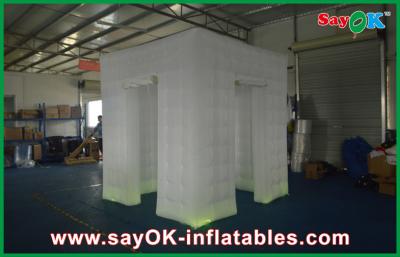 China Inflatable Photo Booth Enclosure 2 Doors 2.5m Party Rental with LED Lighting for sale