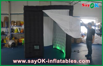 China Inflatable Photo Booth 2.4x2.4x2.4m 210D Oxford Cloth with LED Lights for Party Events for sale