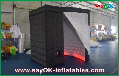 China Inflatable Photo Booth 2.4x2.4x2.4m Durable Oxford Cloth Outdoor Advertising Studio with LED Lights for sale