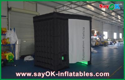 China Inflatable Photo Booth 2.4x2.4x2.4m LED Black Foldable Portable for Party Club Event for sale
