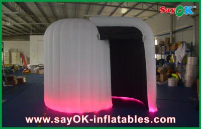 China Custom Inflatable LED Photo Booth 3x2x2.3m White Cube Tent with CE Blower for sale