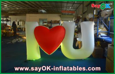 China Giant Inflatable Letters White LED Waterproof Wedding Decoration 3.1x1.2m for sale