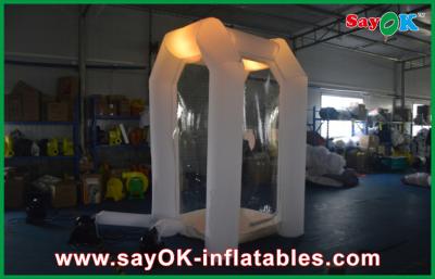 China Clear Inflatable Money Booth Commercial Oxford Cloth 1.5x2x2.5m with LED Light for sale