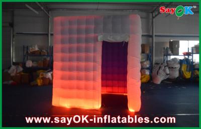 China Custom Logo Inflatable Photo Booth 2.4x2.4x2.5m with LED Lights for Indoor Event Party for sale