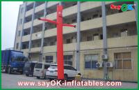 China Commercial 4M One Legged Inflatable Air Dancer Red Sky Dancing Man with LED Lights for sale