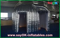 China Custom Inflatable Photo Booth 4x3x2.5m with LED Lights Silver Oxford Cloth for Party Rental for sale