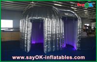 China Silver Inflatable Photo Booth with 12 LED Lights Durable Oxford Cloth for Events for sale