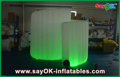 China Inflatable Photo Booth with LED Lights Spiral Advertising Portable White Oxford Cloth 210D for sale