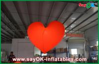 China Red Inflatable LED Light Hanging Heart 2M Decorative Indoor Event Lighting for sale