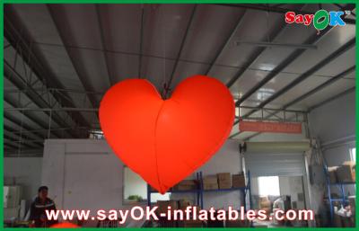 China Red Inflatable LED Light Hanging Heart 2M Decorative Indoor Event Lighting for sale