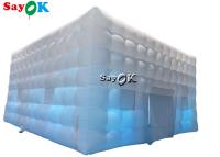 China Custom PVC Coated Giant LED Cube Inflatable Air Tent 8x8x5m with Blower for sale