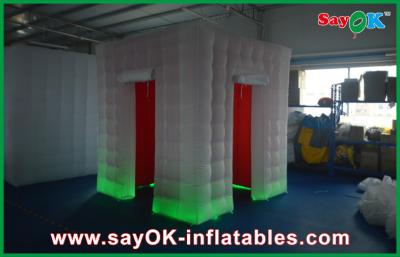 China Inflatable Photo Booth 2.4x2.4x2.5m with LED Lights Wedding Decoration Photobooth Shell for sale