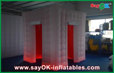 China Square Inflatable Photo Booth Kiosk 2.4x2.4x2.5m with RGB LED for Wedding Party for sale