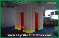 China White Square Inflatable Photo Booth 2.4x2.4x2.5m with RGB LED Lighting for Wedding Rental for sale