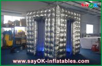 China Customized Inflatable Photo Booth 2.4x2.4x2.5m with Two Doors and RGB LED Lights for Events for sale