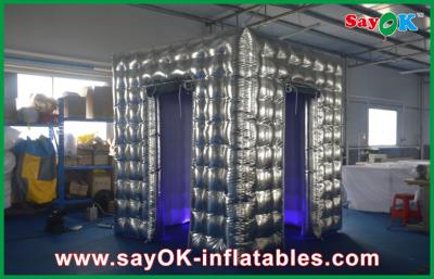 China Inflatable Photo Booth 2.4x2.4x2.5m Portable Silver Party Tent for Event Decoration for sale