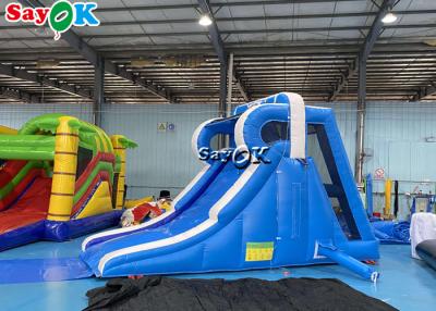 China Commercial Small Inflatable Water Slide 0.55mm PVC Wet Dry Anti Ruptured Outdoor for sale